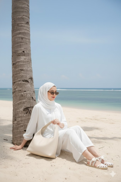 7 Referensi Outfit ke Pantai Wanita Berhijab Pakai Ryne Bag » Jims Honey